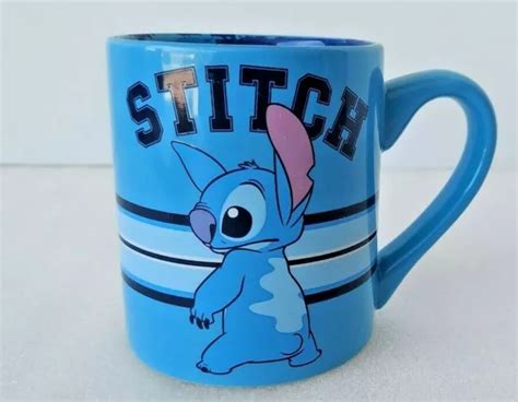 DISNEY BLUE LILO And Stitch Coffee Cup Ceramic Mug Movie Cartoon 14 Oz