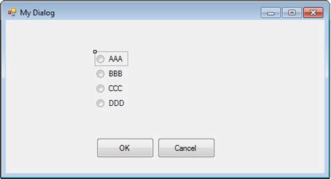 C How To Create Dialog Box With Radio Buttons And Return Value