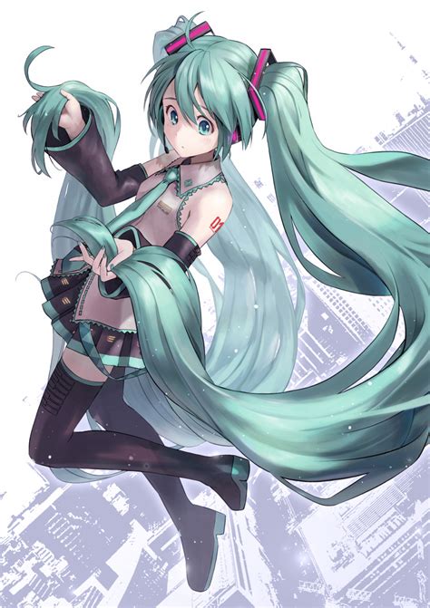 Safebooru 1girl Absurdly Long Hair Absurdres Aqua Eyes Aqua Hair Aqua