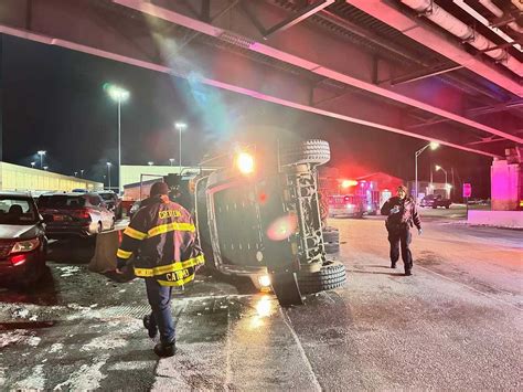 Dump Truck Tips Over Spills Fluids In Croton Driver Hospitalized