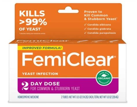 Femiclear 2 Day Vaginal Yeast Infection Treatment Relieve Itching