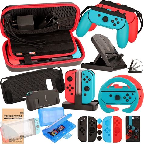 Eovola Accessories Kit For Nintendo Switch Switch Oled Model Games Bundle Wheel