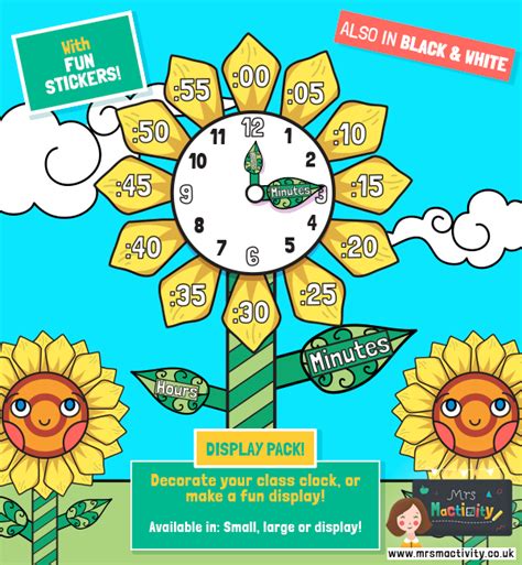 Interactive Digital Analogue Display Clock Mrs Mactivity Classroom