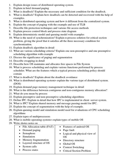 Osc Question Bank Unit 1 2 3 Pdf Operating System Scheduling
