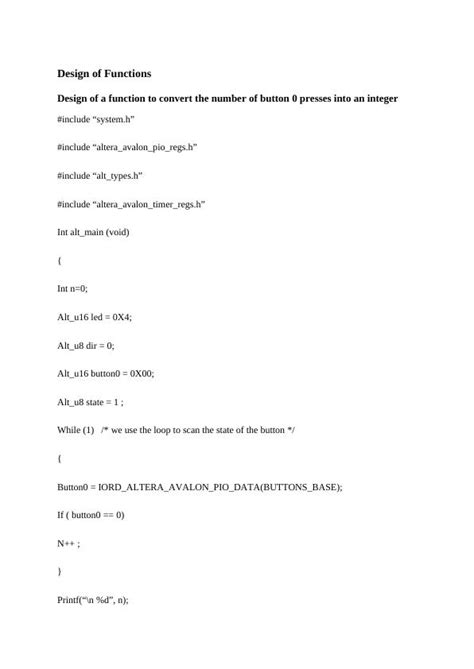 Design Of Functions