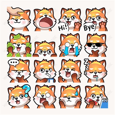 Fox Emotes X 46 For Twitch And Discord Emote Red Fox Twitch Etsy