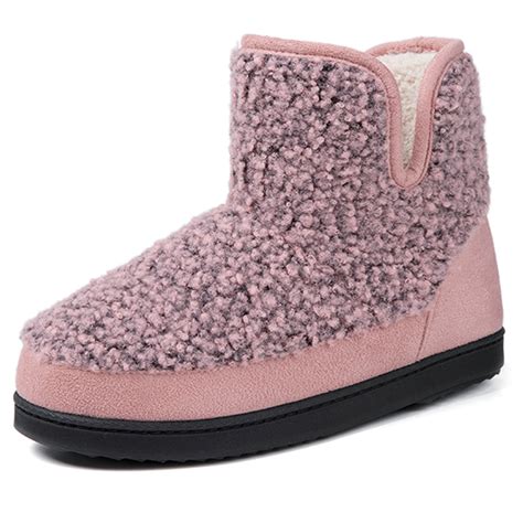 Rockdove Rockdove Womens Fuzzy Fleece House Bootie Memory Foam