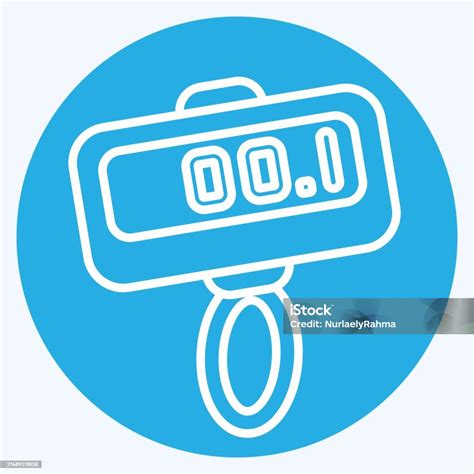 아이콘 디지털 저울 측정 기호와 관련이 있습니다 파란 눈 스타일 간단한 일러스트레이션 개념에 대한 스톡 벡터 아트 및 기타