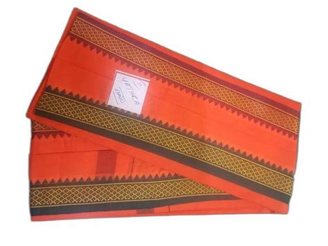 Saffron Plain Orange Cotton Gamcha Rectangle Size 2 M At Rs 75piece
