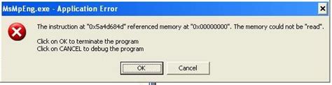 microsoft security essentials windows error opening the program