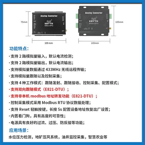 4 20ma模拟量双向采集模块2路输入输出转rs485无线传输modbus Rtu