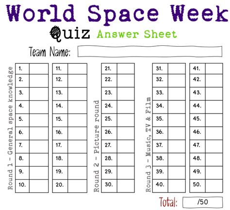 World Space Week Quiz Teaching Resources