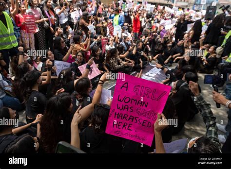 Kathmandu Nepal 21st May 2022 A Youth Holds A Placard While