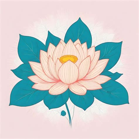 Premium Photo Elegant Lotus Hand Drawn Illustration