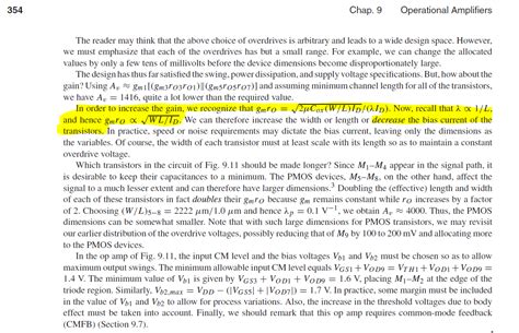 Operational Amplifier Increasing Gain Of OpAmp Design Increase Or Decrease Drain Current