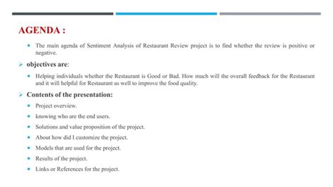 Sentiment Analysis Of Restaurant Reviews Ppt Pptx