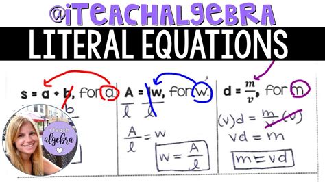 Algebra Calculator Literal Equations