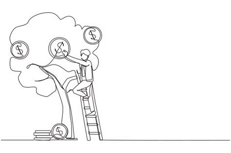Premium Vector Single Continuous Line Drawing Businessman Picking