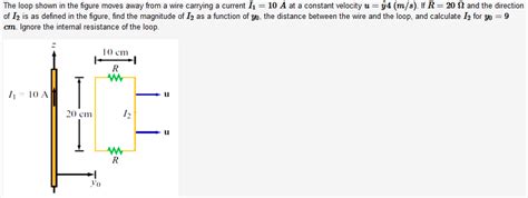 Solved The Loop Shown In The Figure Moves Away From A Wire