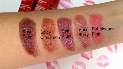 Clarins Joli Rouge Lipstick Collection Spicy Cinnamon Royal Plum Soft Plum Rose Berry