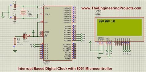 interrupt based digital clock with 8051 microcontroller the