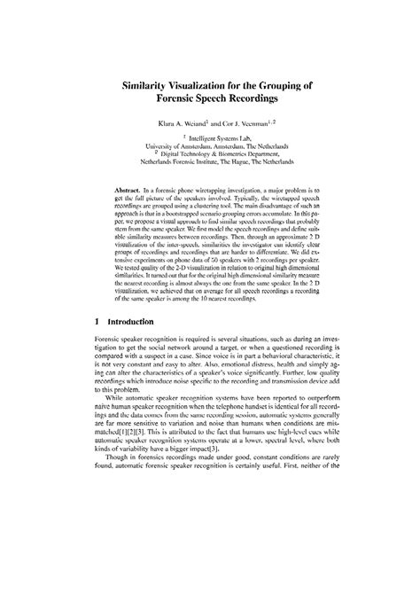 pdf similarity visualization for the grouping of forensic speech