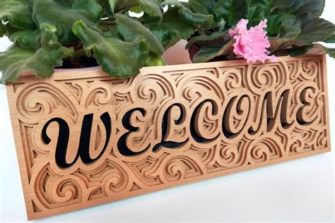 C27 Welcome Scroll Saw Pattern Pdf Dxf Svg Eps Etsy