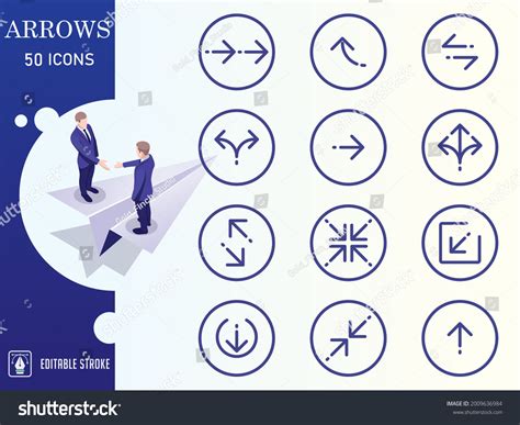 Outline Arrows Direction Icon Set Stock Vector Royalty Free 2009636984 Shutterstock