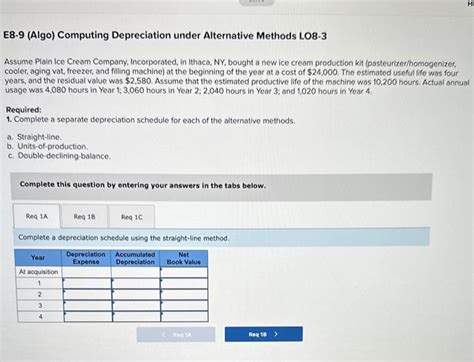 solved e8 9 algo computing depreciation under alternative