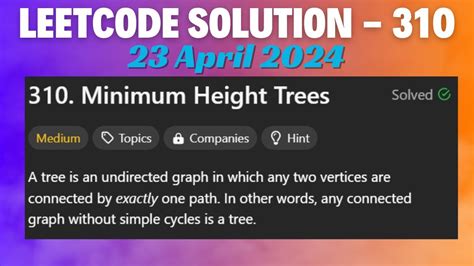 LeetCode Problem 310 Minimum Height Trees C Language 23