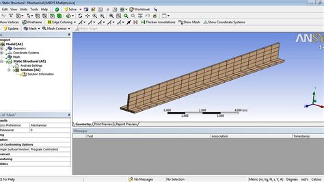 Ansys Workbench Static Structure T Section Youtube