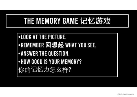 The Memory Game Fun Game Fo English ESL Powerpoints