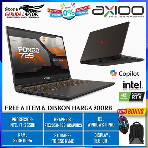 Jual Axioo Pongo 725 Intel Core I7 12650h Ram 32gb 1tb Ssd Rtx2050 4gb