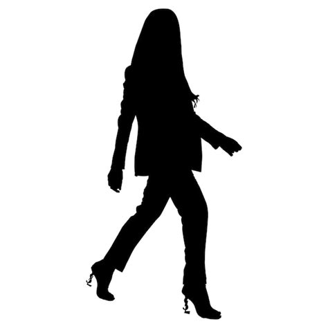 Silhueta Vetorial Isolada Imagem De Menina Elegante Vetor Premium