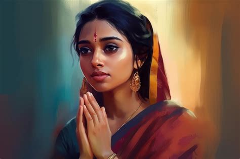 Premium Ai Image Indian Woman Cloth Traditional Saree Culture Generate Ai