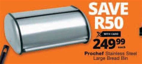Prochef Stainless Steel Large Bread Bin Offer At Checkers