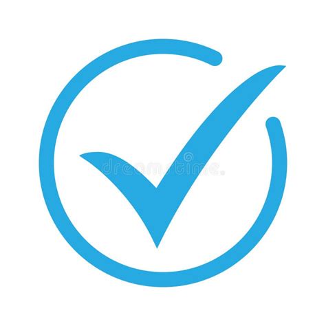 Blue Tick Icon Vector Symbol Checkmark Isolated On White Background