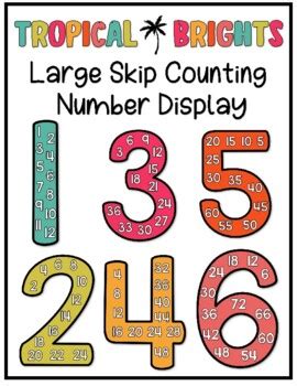 Tropical Brights Large Skip Counting Number Display Bright Classroom Decor