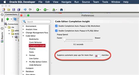 Oracle Sqldeveloper SQL Developer 19 1 Doesn T Show The Matching List