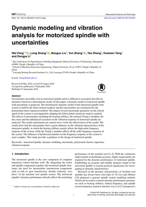 Dynamic Modeling And Vibration Analysis For Motorized Spindle With