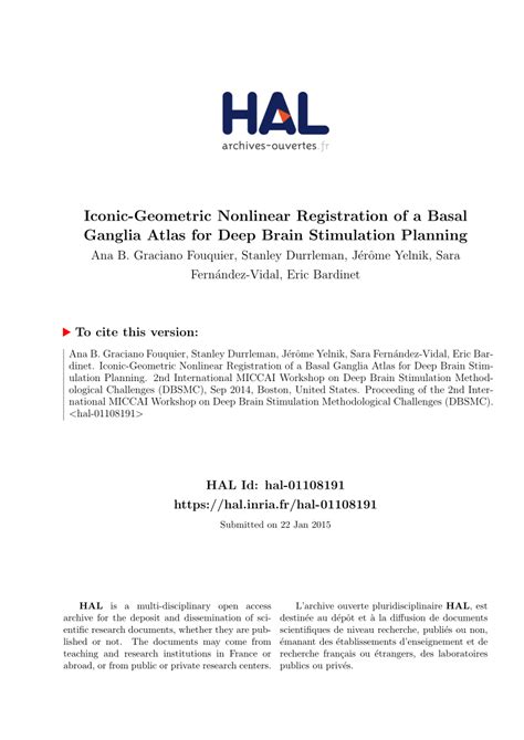 Pdf Iconic Geometric Nonlinear Registration Of A Basal Ganglia Atlas For Deep Brain