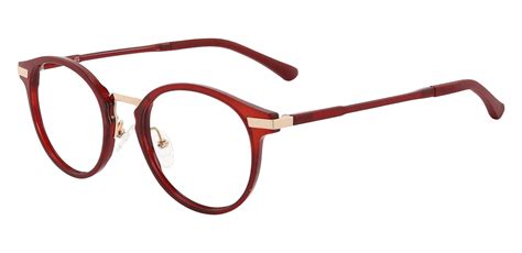 Eugenia Round Prescription Glasses Red Womens Eyeglasses Payne