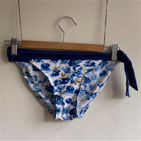 Bikini Bottoms Floral Print Wide Tie Side By Caprice Depop