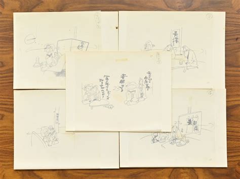 【やや傷や汚れあり】希少 漫画家 おおば比呂司 原画5枚 真作保証 Gやなせたかし 石ノ森章太郎 手塚治虫 藤子不二雄 かこさとし 馬場