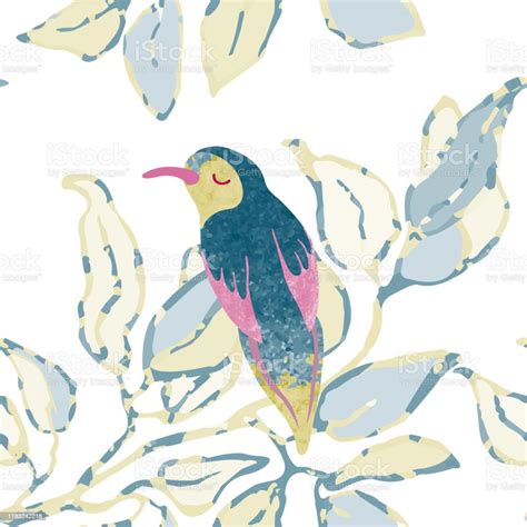 葉や鳥とのシームレスな背景 イラストレーションのベクターアート素材や画像を多数ご用意 イラストレーション カラフル スクエア