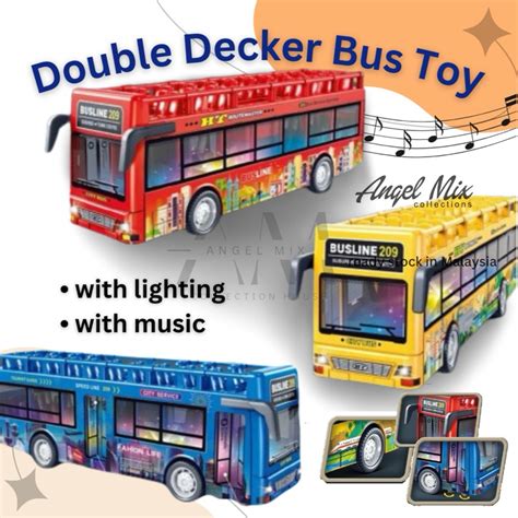 ready stock double decker bus openable door simulation sound light