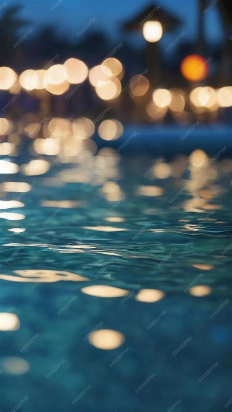 Premium Photo Soft Focus Bokeh Light Effects Over A Rippled Blue