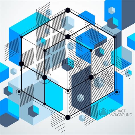 premium vector vector of abstract geometric 3d cube pattern and blue