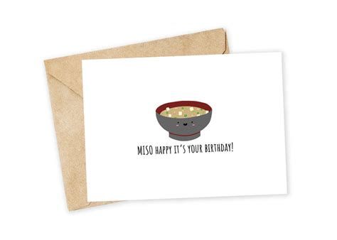 Miso Happy Its Your Birthday Funny Birthday Card Cute Card