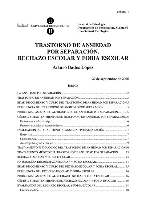 Trastorno De Ansiedad Por Separacion Codigo Dsm Iv Descargar